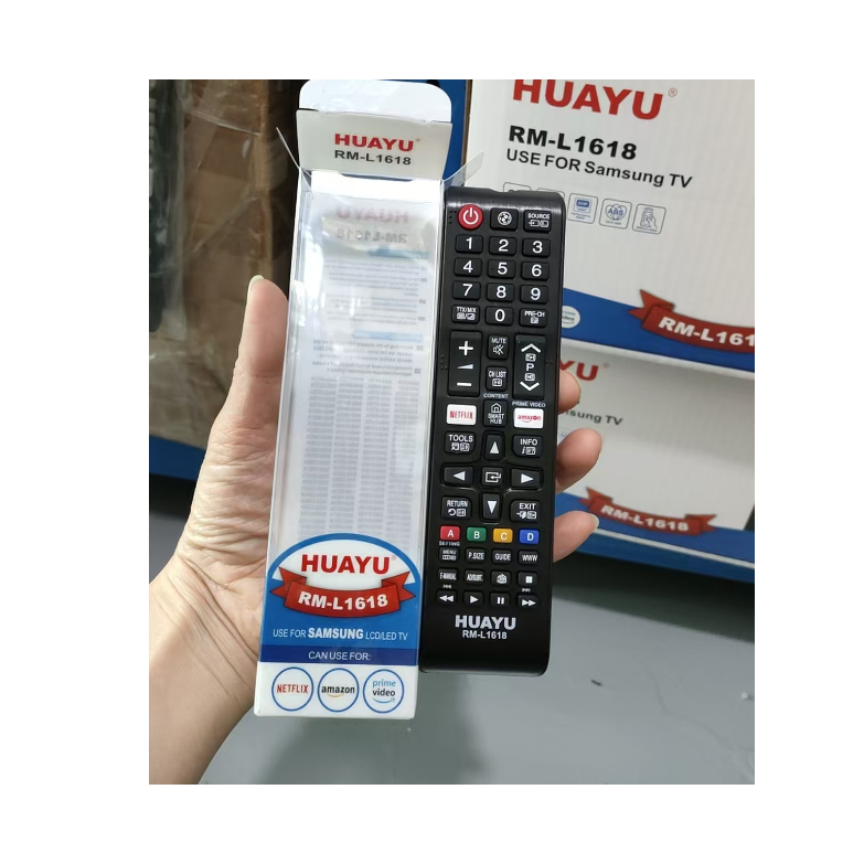 Rm-l1618 รีโมทคอนโทรลสําหรับ Huayu สมาร์ท LED, LCD Samsung TV พร้อม Netflix (สีดํา) Huayu RM ...