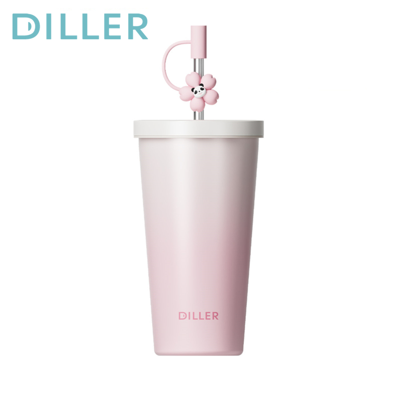 Diller 19oz แก้วกาแฟสแตนเลสพร้อมฝาปิดฉนวนกระติกน้ําสูญญากาศถ้วยแก้วร้อน ...