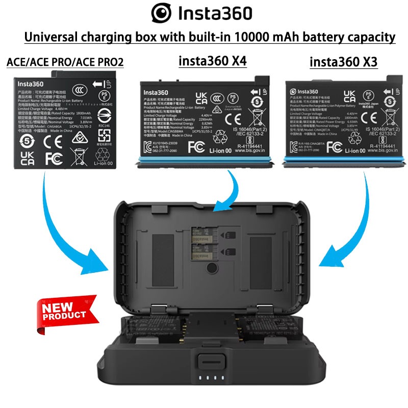 【Original New】Insta36 Portable Universal Charging Box 10000 mAh Power ...