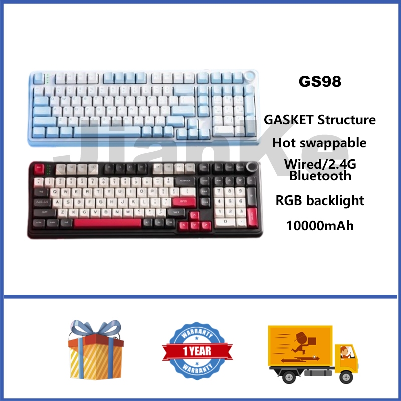 Eweadn GS98 คีย์บอร์ดไร้สาย 98% hot swappable RGB GASKET คีย์บอร์ดเกม ...