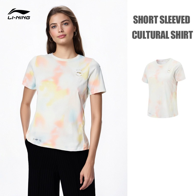 Li-ning Running Series เสื้อยืดแขนสั้นผู้หญิงสะท้อนแสงแห้งเร็ว ATSV530 ...