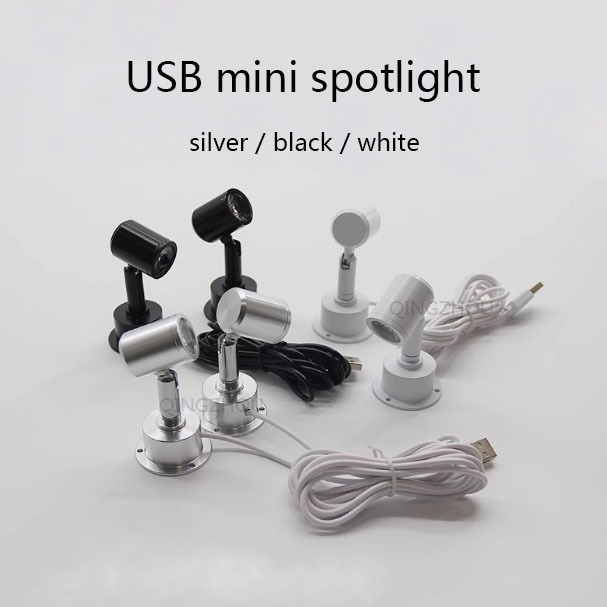 Dc5v Led USB 3W Spotlight เครื่องประดับตู้ตู้โชว์เคาน์เตอร์โคมไฟ Led พื้นผิวติดตั้งเพดาน Spot ...