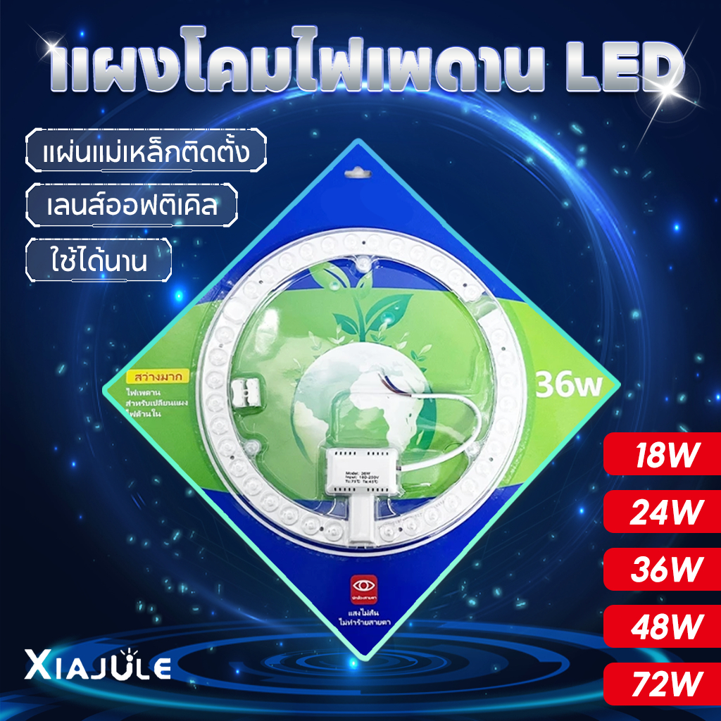 แผงไฟแม่เหล็ก LED 18W/24W/36W/48W/72W/48W3/72W3 หลอดLED สำหรับโคมเพดานกลม ตัวใช้แทนหลอดนีออนกลม ...