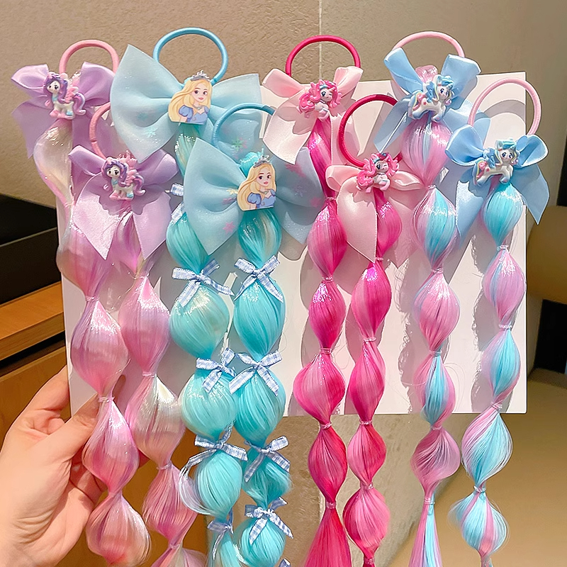 เด็ก Little Pony Pony วิกผม Bubble Braid Bow ยางรัดสาว Bubble Braid ...