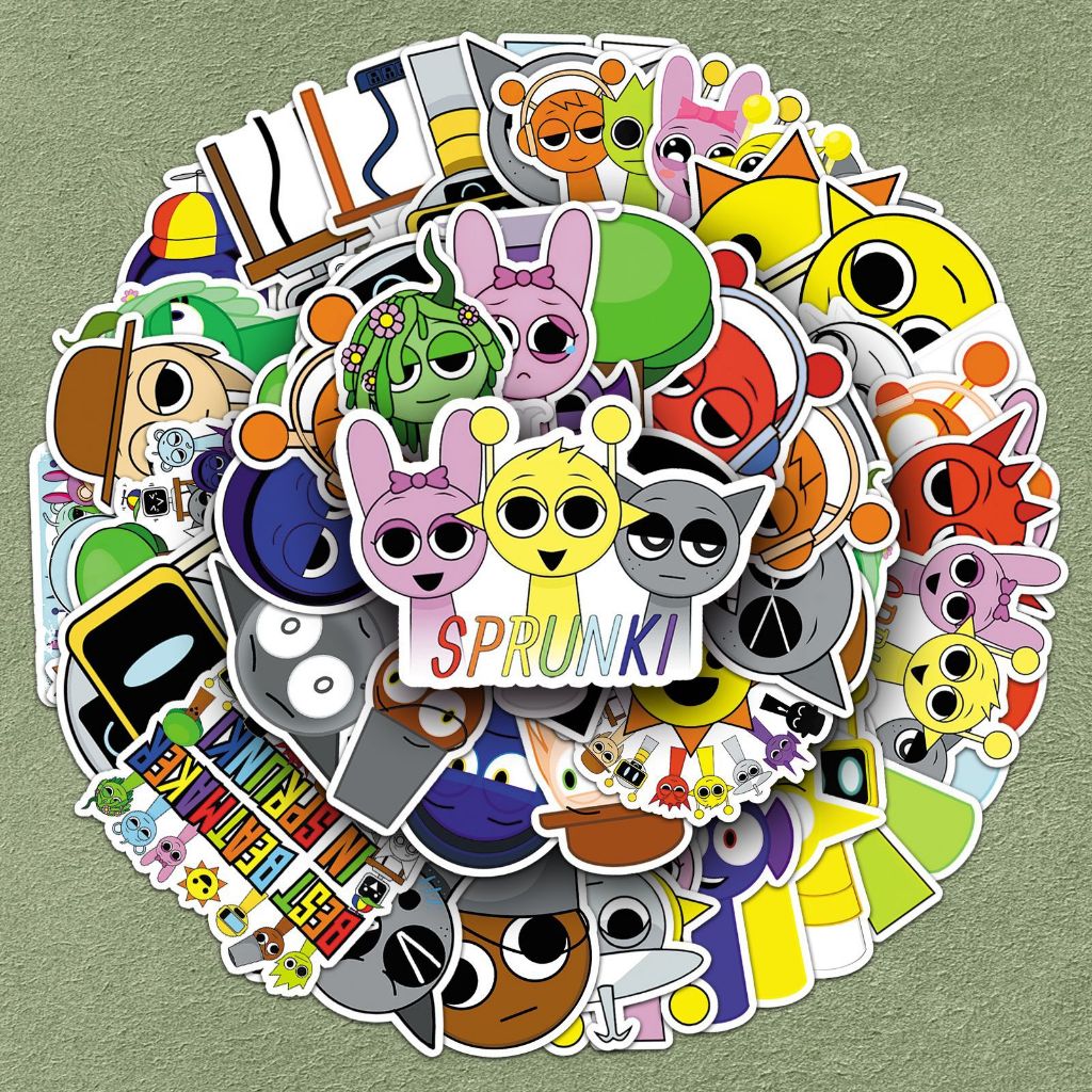 50 ชิ้น Incredibox Sprunki สติกเกอร์ตลกเพลงเกมน่ารัก Graffiti Decals ...