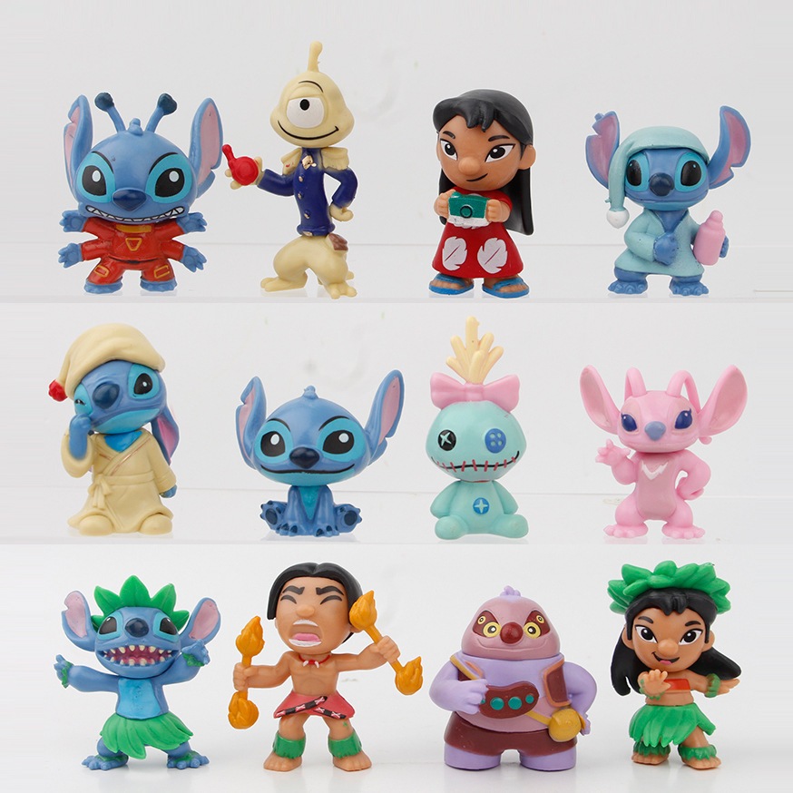 Disney 12/10pcs Lilo และ Stitch ตุ๊กตาเด็กสําหรับวันหยุดของขวัญ Stitch ...