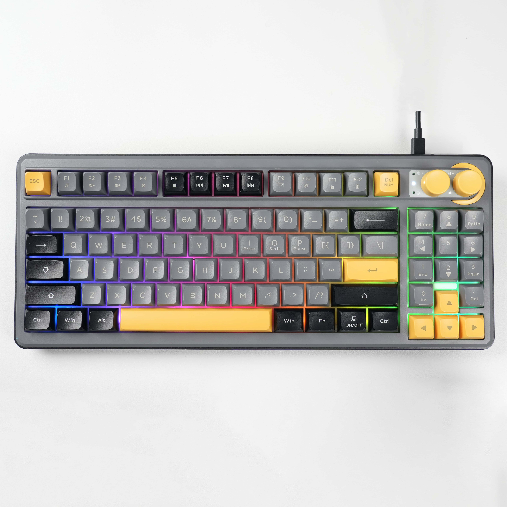 Solakaka SK90 คีย์บอร์ดเมมเบรนไร้สาย 90 คีย์ RGB Tri-Mode Bluetooth5.0/2.4G/USB-C รองรับแบบมีสาย ...