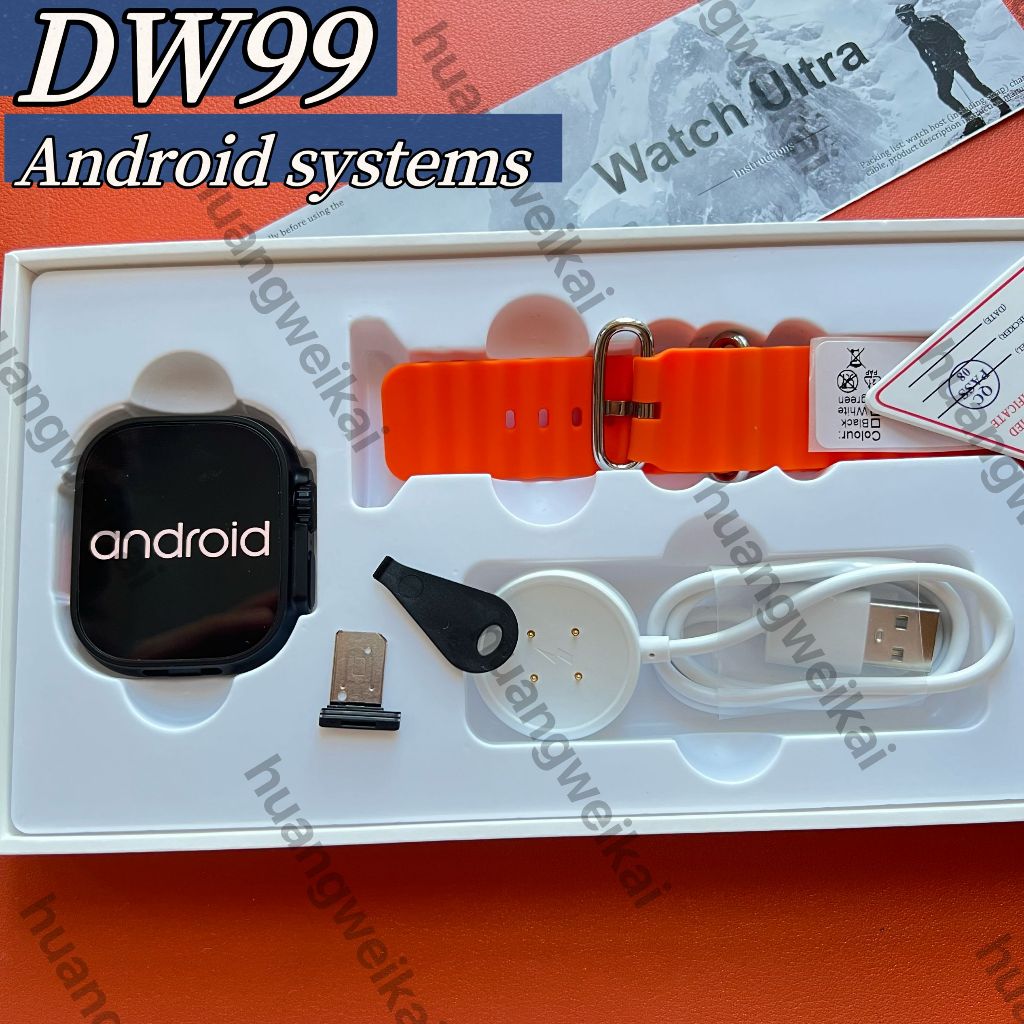 ซิมการ์ด 4G AMOLED DW99 ultra 2 wifi smart watch กล้องหมุนดาวน์โหลดแอพบ ...