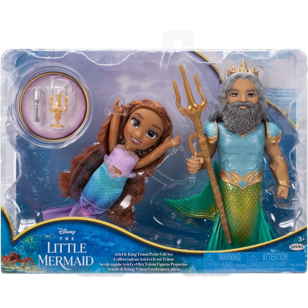 Disney The Little Mermaid Ariel Doll and King Triton Petite Gift Set, 6 ...