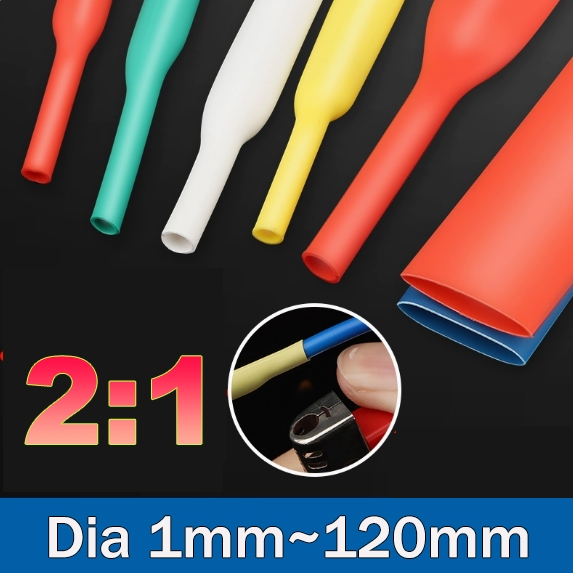 ท่อหดความร้อน Sleeving Car Wire Wrap ท่อไฟฟ้า Heatshrinkled Sleeve 2:1 ...