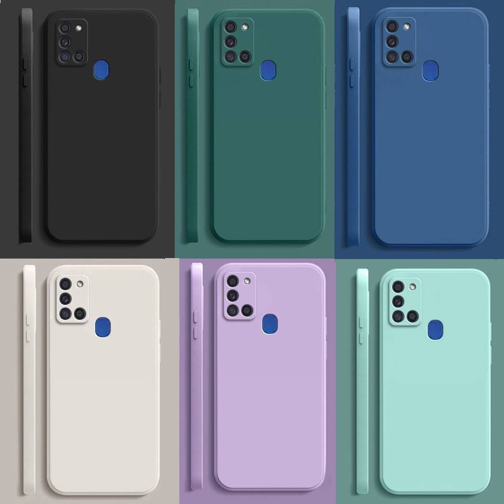 สําหรับ Samsung Galaxy A21S กรณีสีลูกกวาด Matte Soft TPU ซิลิโคนเคส ...