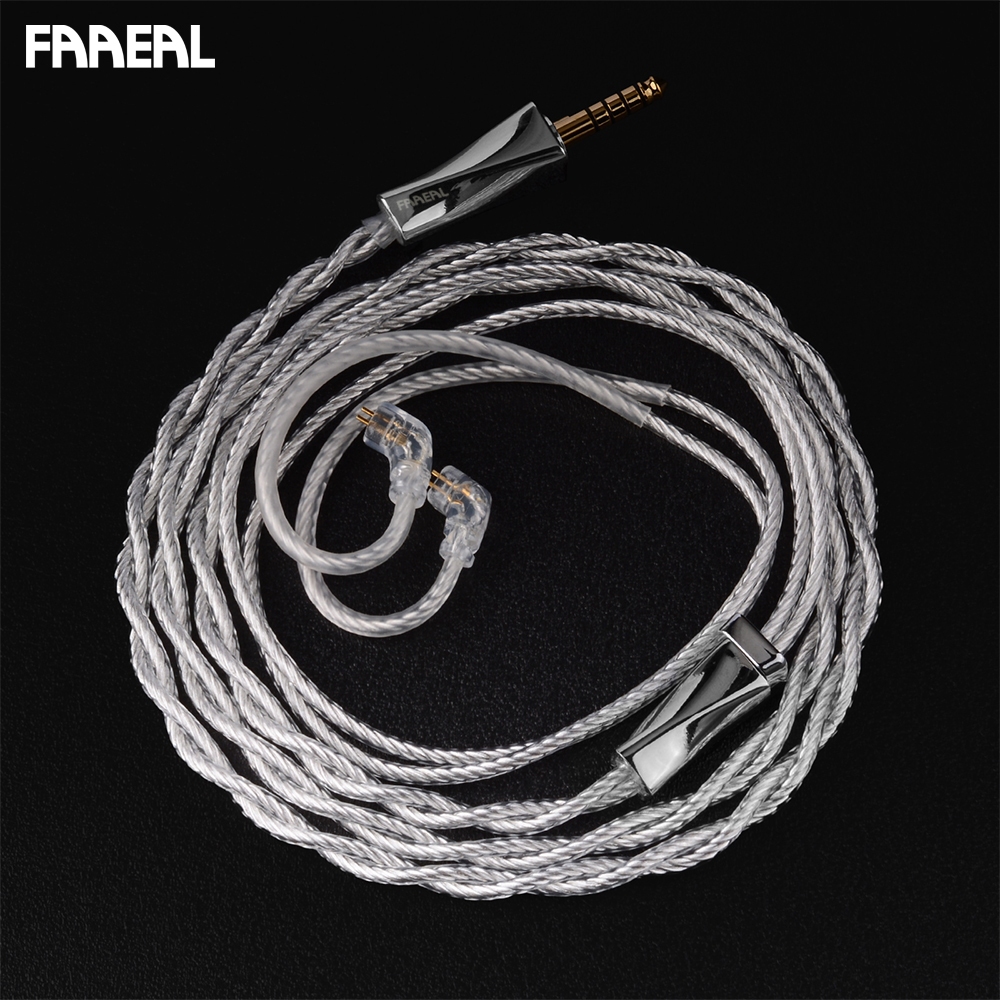 Faaeal Mini เรียวเอวสายหูฟัง 0.78 มม./QDC เอียร์บัดอัพเกรดลวด 6N OCC Silver Plated Litz HiFi สาย ...