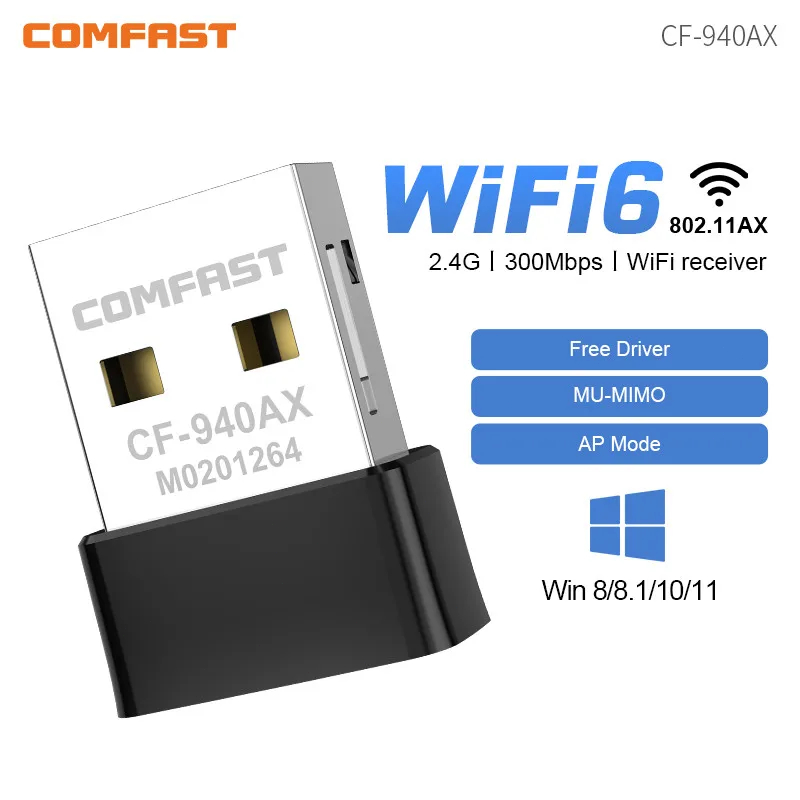 Comfast Mini Usb WiFi Adapter AX286 Adaptador WiFi 6 Dongle 2.4Ghz 11AX รับสัญญาณสําหรับแล็ปท็อป ...
