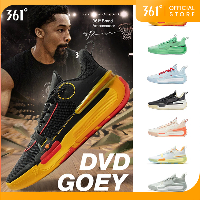 361 Degrees DVD Goey รองเท้าบาสเก็ตบอลชาย รองเท้าฝึกซ้อมแบบตาข่ายระบาย ...