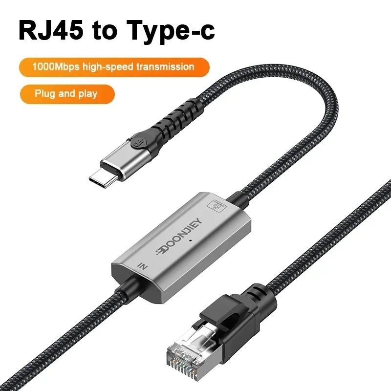 2m 3m 5m 10m 20m USB C ถึง RJ45 สาย 1000M Ethernet Gigabit USB3.0 ถึง LAN เครือข่าย Converter ...