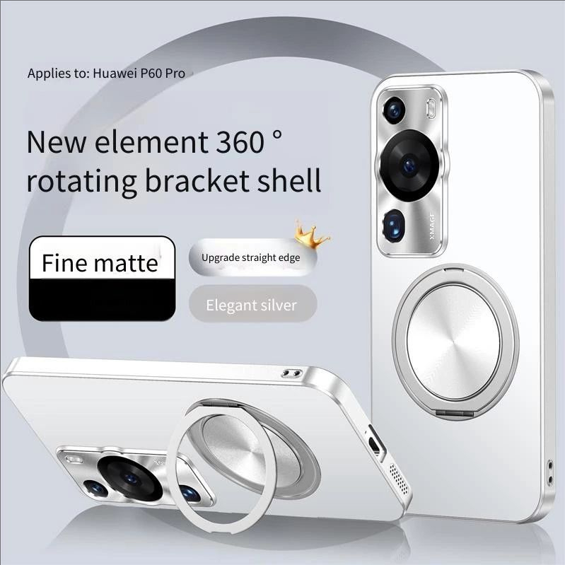 ปลอกสําหรับ huawei p60 p50 p40 p30 PRO กรณี Hard Matte ผิวรู้สึก 360 แหวนแม่เหล็กชาร์จไร้สายฝา ...