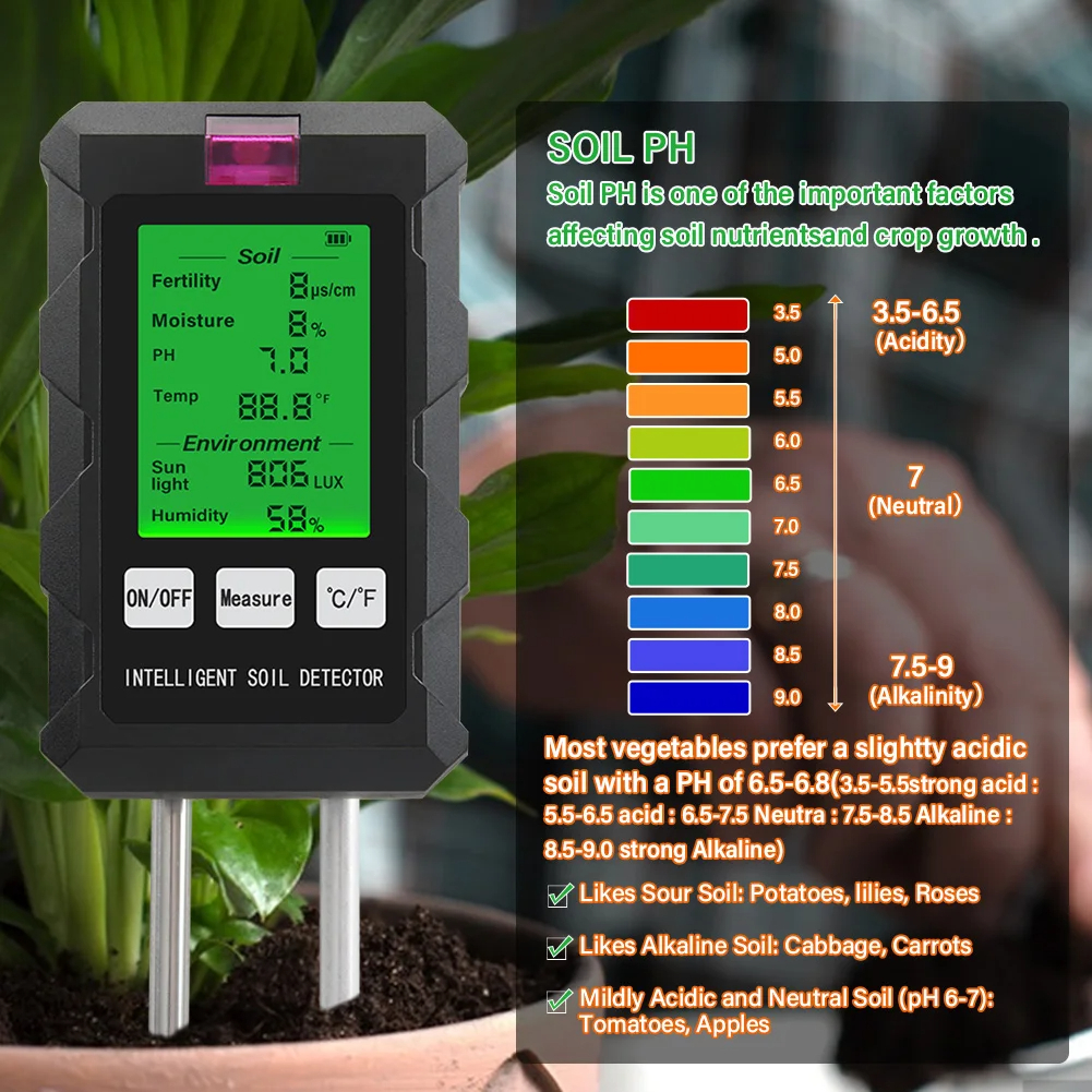 ดิจิตอล 6 in 1 ดิน PH Meter Fertility ดิน Moisture แสงแดด Ambient ... ดิจิตอล 6 in 1 ดิน PH Meter Fertility ดิน Moisture แสงแดด Ambient ...