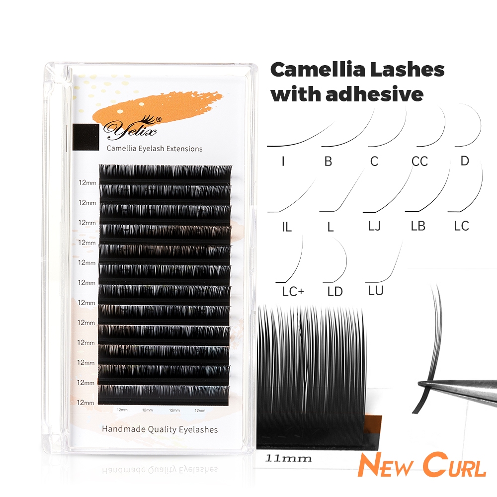 Yelix Camellia ขนตาปลอม LC LB LD LU L Curl Eyelash Extensions Soft Easy Fan ขนตาปลอมอัพเกรด ...