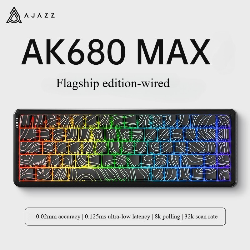 Ajazz AK680 Max คีย์บอร์ดไร้สายแบบมีสาย Rapid Trigger คีย์บอร์ดแม่เหล็ก ...