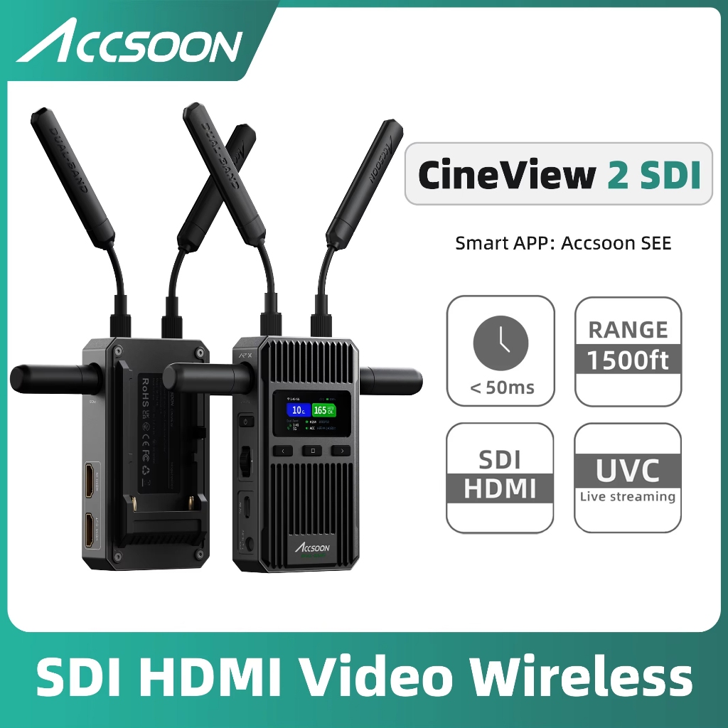 Accsoon CineView 2 SDI HDMI SDI 450m Range UVC Livestreaming 0.05s ...
