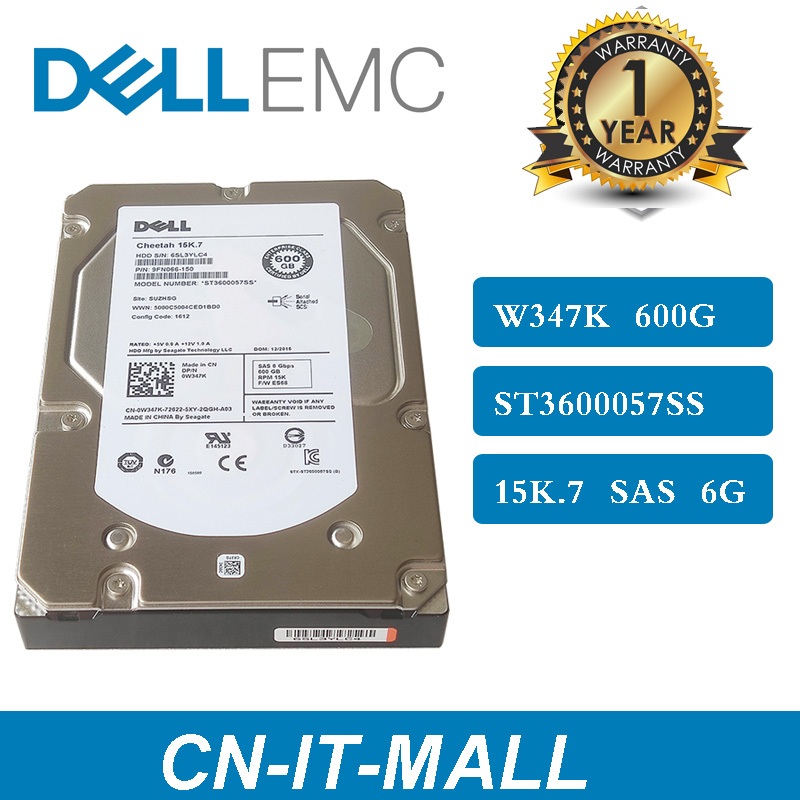 Dell 0W347K W347K ST3600057Ss 600GB 6G 15K 3.5" ฮาร์ดไดรฟ์ SAS | Shopee ...
