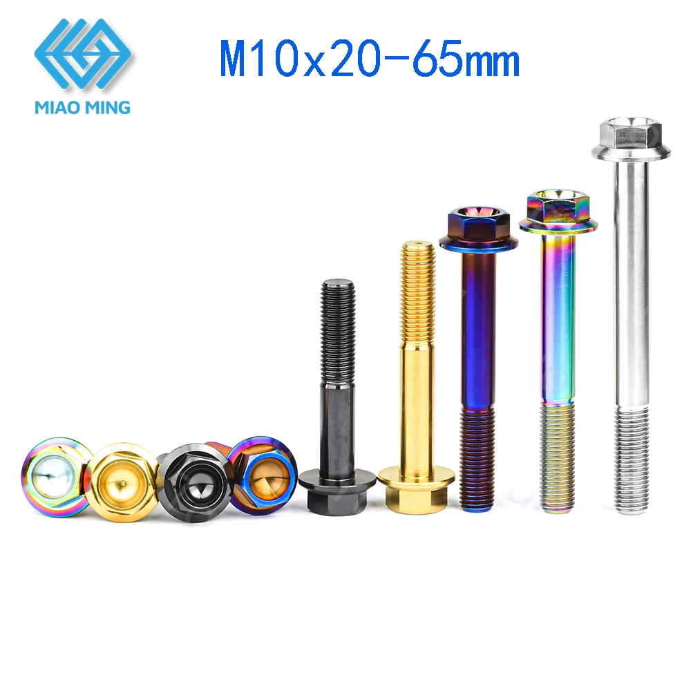 1 ชิ้น/โลหะผสมไททาเนียม M10x20-100 มิลลิเมตร Hex หัวหน้าแปลน M10 สกรู ...