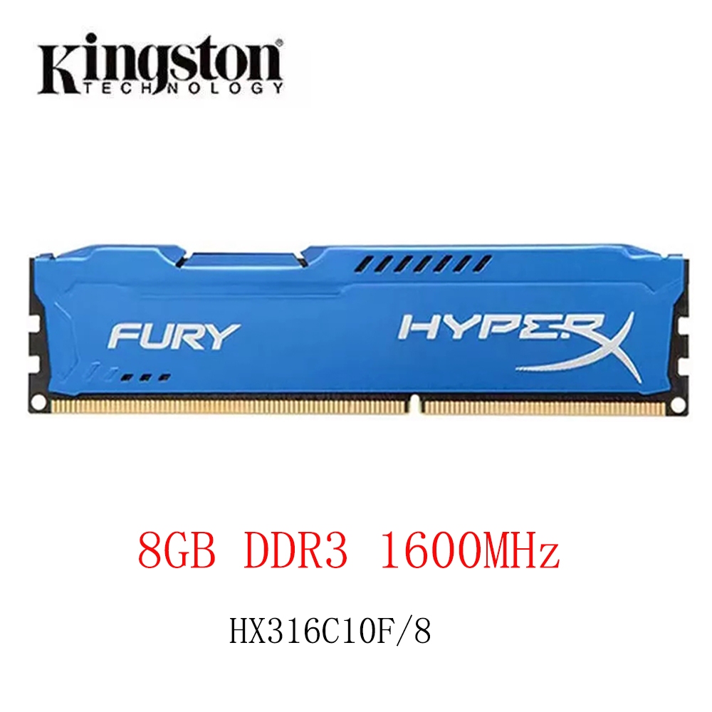 Kingston HyperX Fury DDR3 PC RAM 8GB DDR3 1600MHz หน่วยความจําเดสก์ท็อป HX316C10F/8 DIMM RAM ...