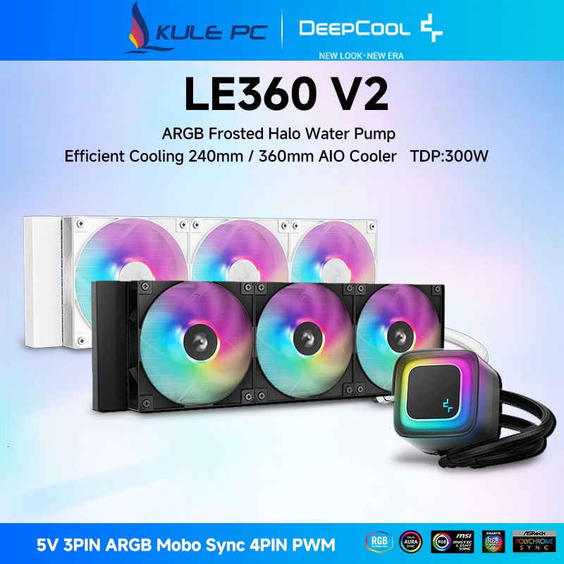 Deepcool LE240 V2 LE360 V2 ARGB CPU AIO Cooler 360 มม.5V 3PIN ARGB Mobo แสงซิงค์สําหรับ Intel ...