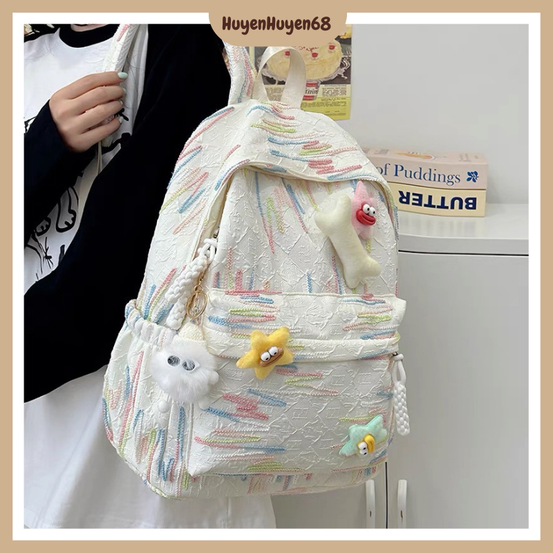 Teshy Puff Cloud Bag ins Style Girl Heart Soft Cute School Bag Student ...