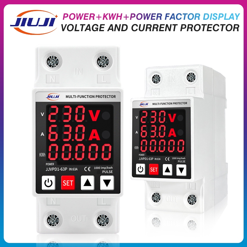 JIUJI JJVPD1-63P 3 IN1 อุปกรณ์ป้องกันไฟตก/ ไฟเกิน กระแสเกิน และวัตต์ ...