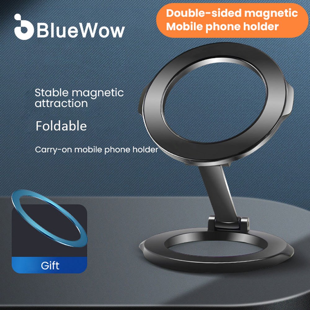 Bluewow ที่วางโทรศัพท์มือถือแม่เหล็กแรงสูง - ขายึดแหวนแบบพับได้ - ขาตั้งแม่เหล็กสองด้าน Magsafe ...