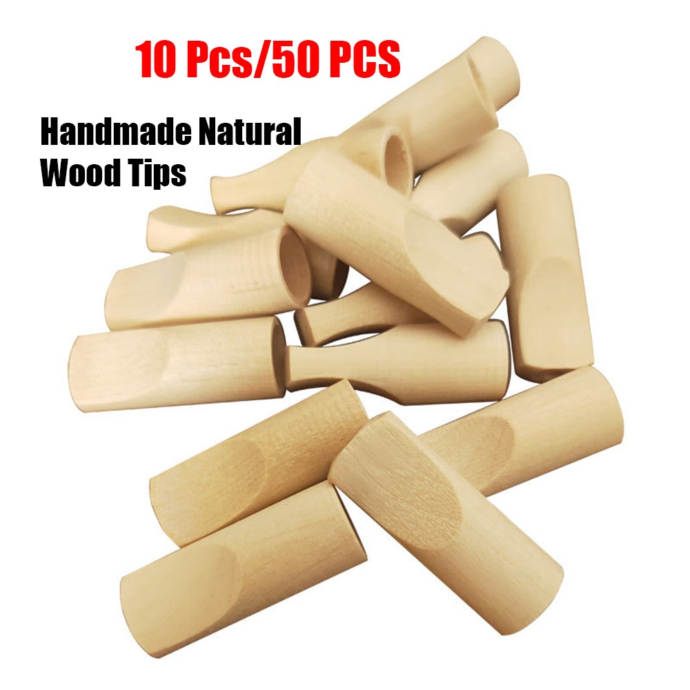 10 ชิ้น/50 ชิ้น Natural Wood Filter Tips เคล็ดลับตัวกรองไม้ธรรมชาติหลอด ...
