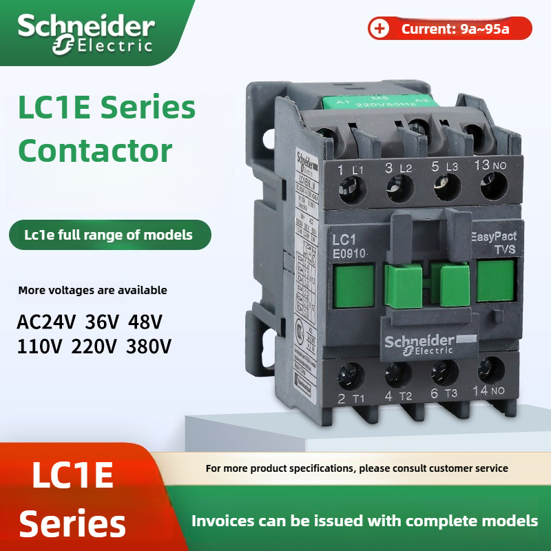 Schneider AC Contactor LC1N LC1E-0910/1210/1810/2510/3210/9011201/1801/2501/3201/3801 24V/48V ...