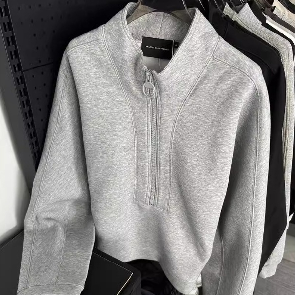 American High Street ครึ่งคอเต่าซิปเสื้อกันหนาวผู้ชาย High-End Profile ...