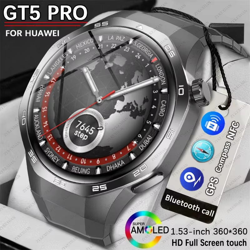 ใหม่ Smart WATCH GT5 Max GPS Trajectory เข็มทิศ 1.53 นิ้ว AMOLED 360* ...