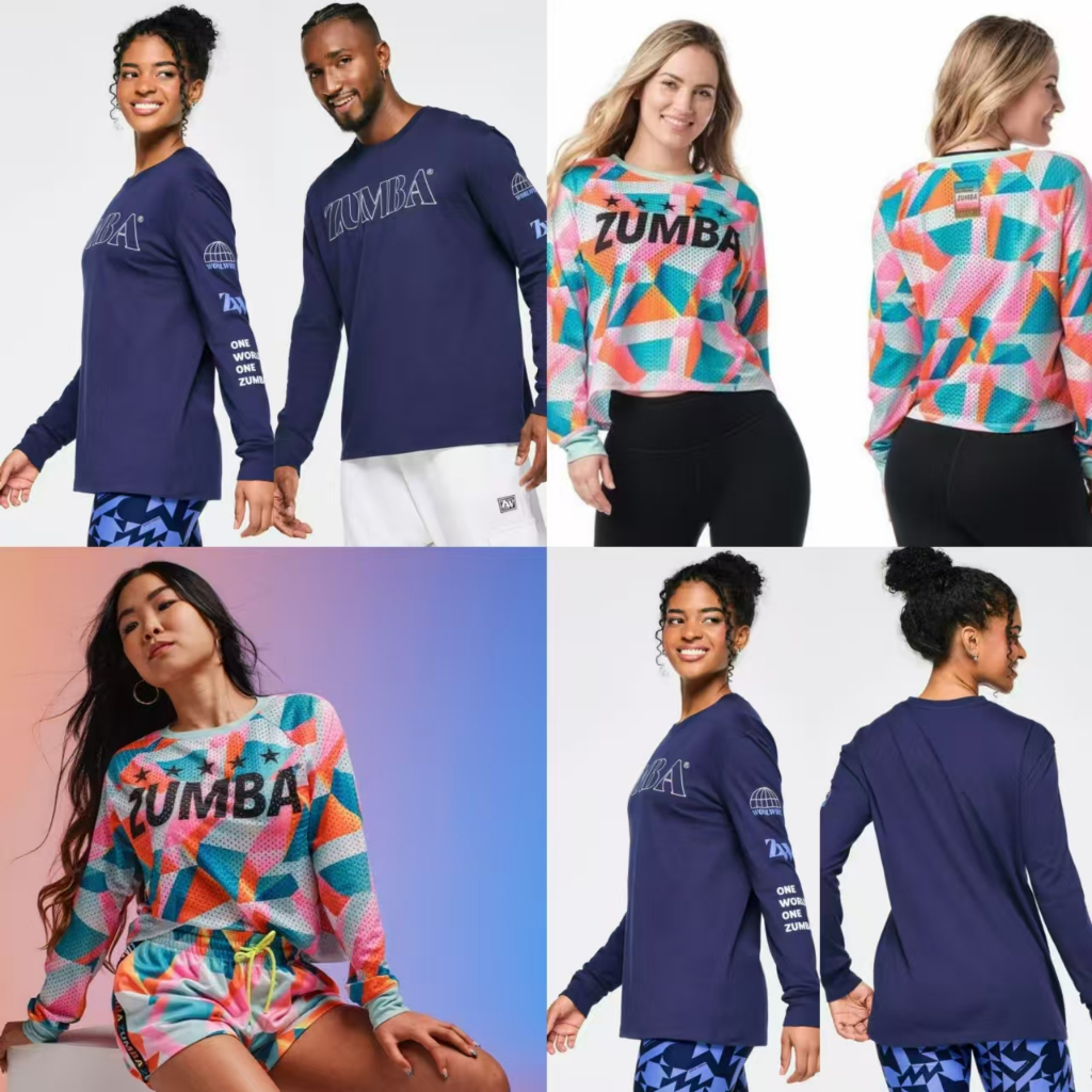 Zumba Zumba 2025 สีสัน Dopamine กีฬาออกกําลังกายสวมเสื้อยืดแขนยาว ...