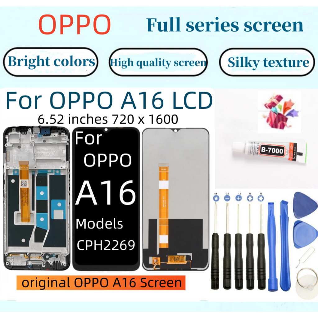 ต้นฉบับ OPPO A16 LCD ยี่ห้อใหม่ A16 หน้าจอประกอบ CPH2269 จอแสดงผลสัมผัส ...