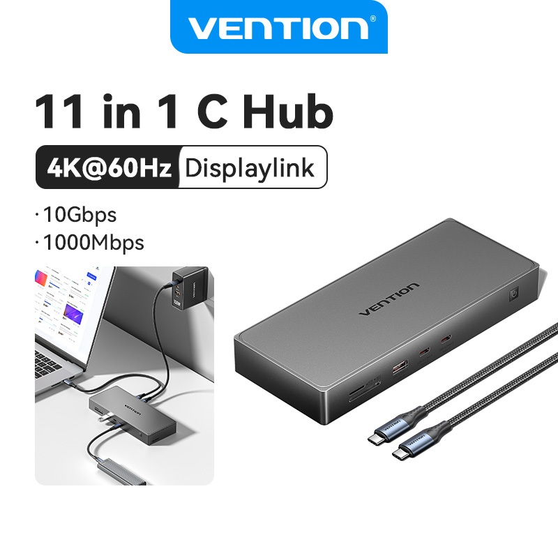 Vention 11 IN 1 USB C HUB Docking Station Monitor Dock USB 3.2 10Gbps ...