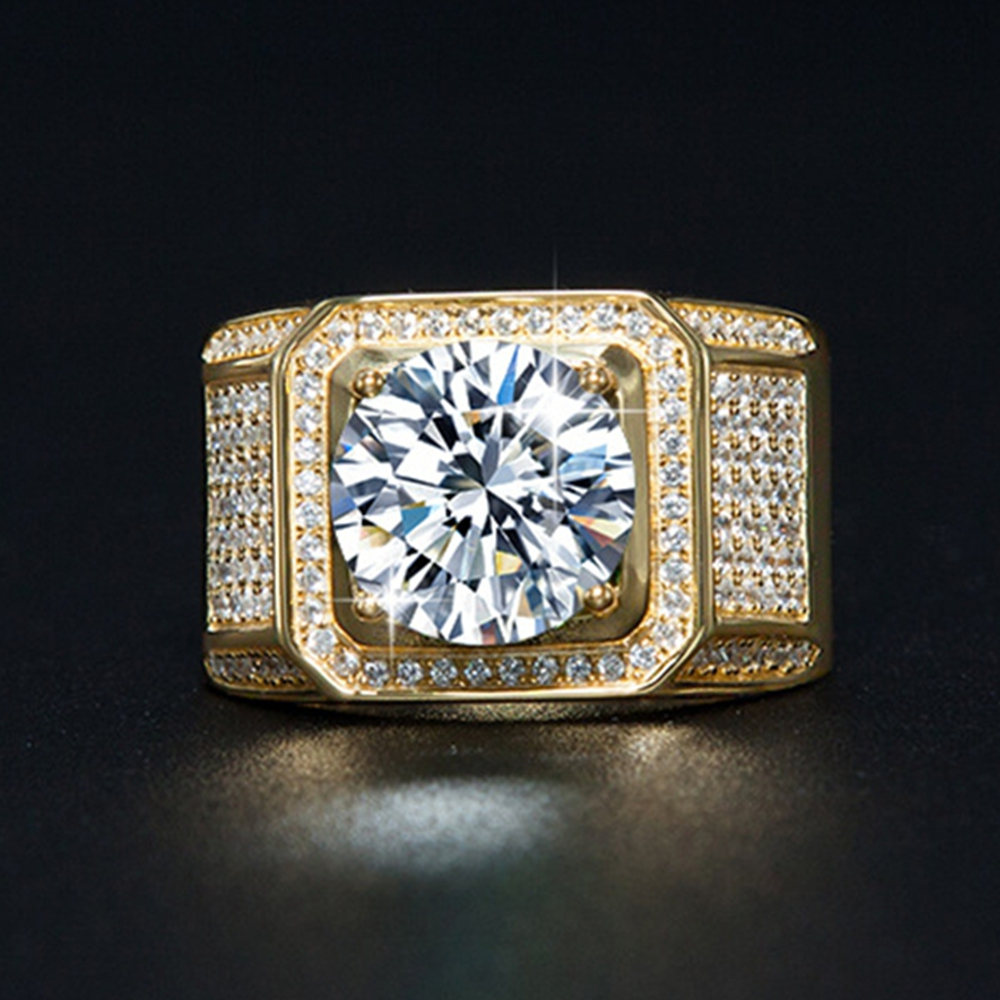 จริง Moissanite แหวน S925 เงินงานแต่งงานสําหรับผู้ชายแหวน 2/3/5CT เพชร | Shopee Thailand