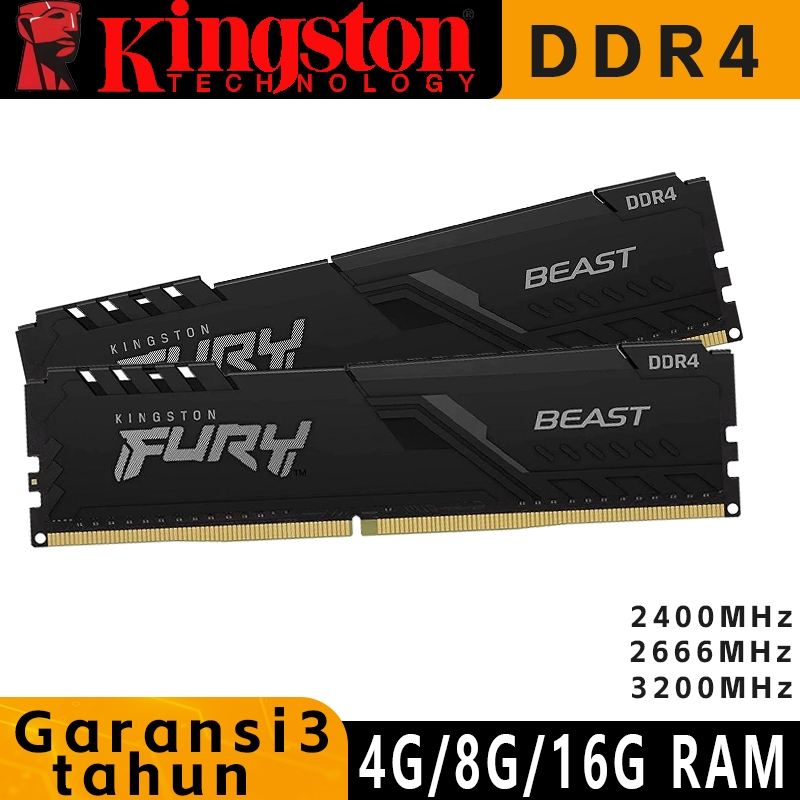 [รับประกัน 3 ปี] Kingston RAM DDR4 4G 8G 16G 32G Beast 2133Mhz 2400Mhz ...