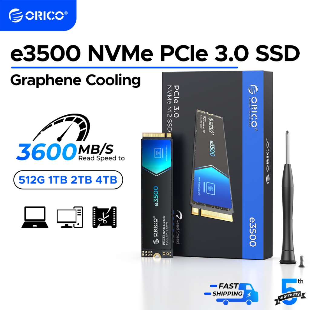 ORICO E3500 PCIe 3.0 M.2 2280 NVME SSD 3500MB/s 1TB 2TB 4TB for Creators Work（ORICO-E3500 ...