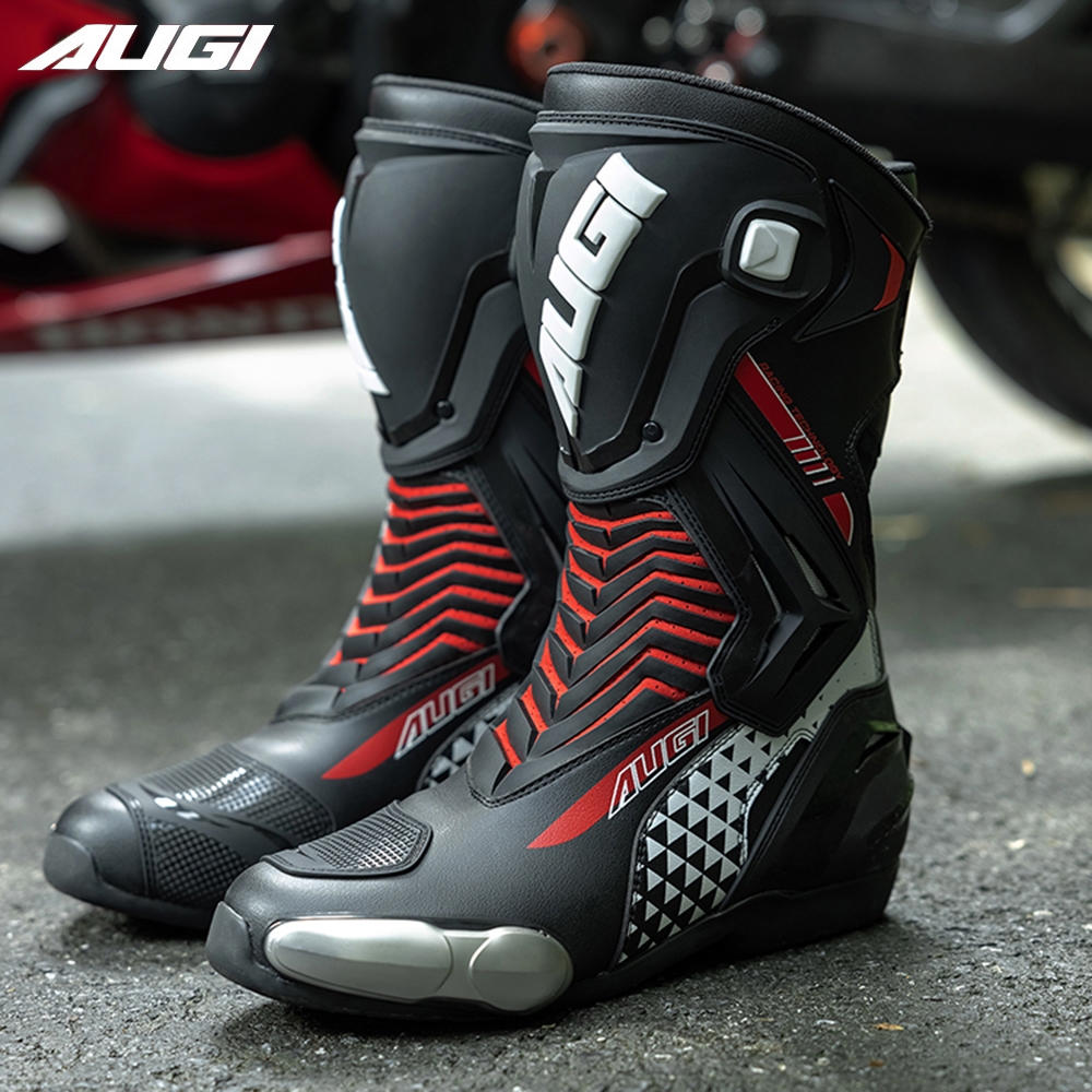 Augi AR6-ST รองเท้าขี่รถจักรยานยนต์ท่อยาว Professional Racing ...