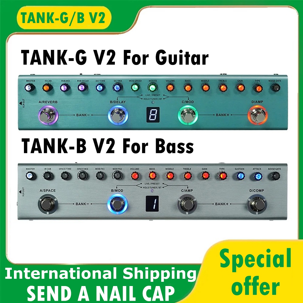 [ฟรีหมวกเล็บ]M-VAVE Tank-g Tank-BMER Guitar Multi-Effects Pedal 36 ...