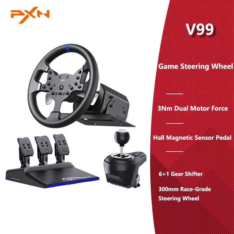 Pxn V99 PC Racing Wheel, พวงมาลัยข้อเสนอแนะบังคับจริงพร้อมคันเหยียบและ ...