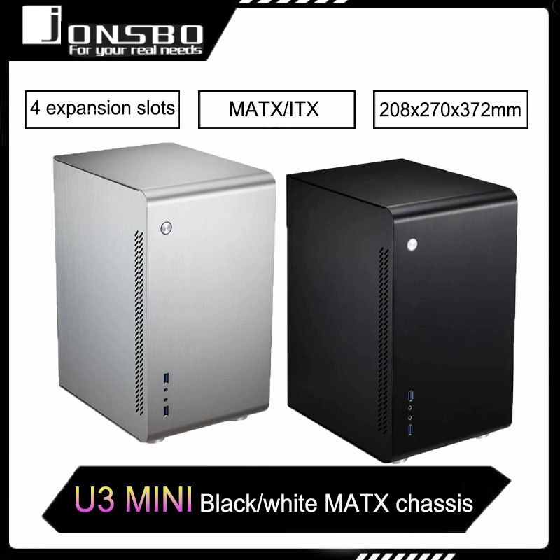 Jonsbo U3 MINI-MATX เปลือกเงิน/สีดํา MATX เมนบอร์ดกรอบอลูมิเนียมทั้งหมด ...