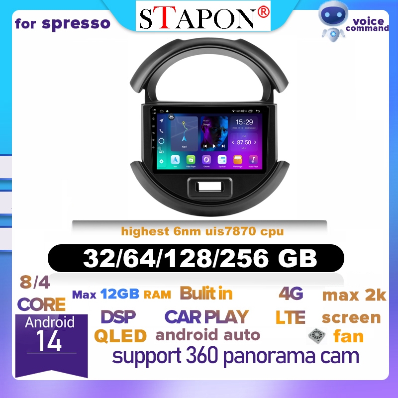 Stapon สําหรับ suzuki s-presso 9 นิ้ว Android14 32 64 128 256GB carplay android auto OCTA CORE ...