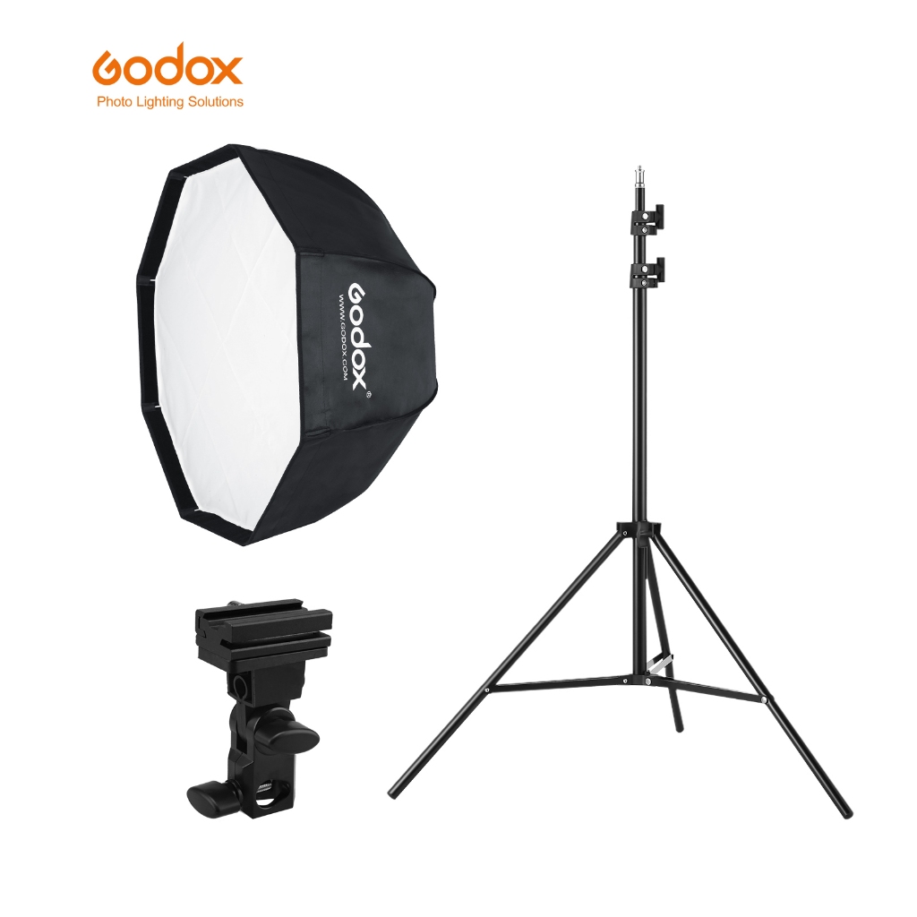 กล่องไฟพกพา Godox-80 ซม. พร้อมตารางรังผึ้ง, ร่มสะท้อนแสงสําหรับสตูดิโอ ...