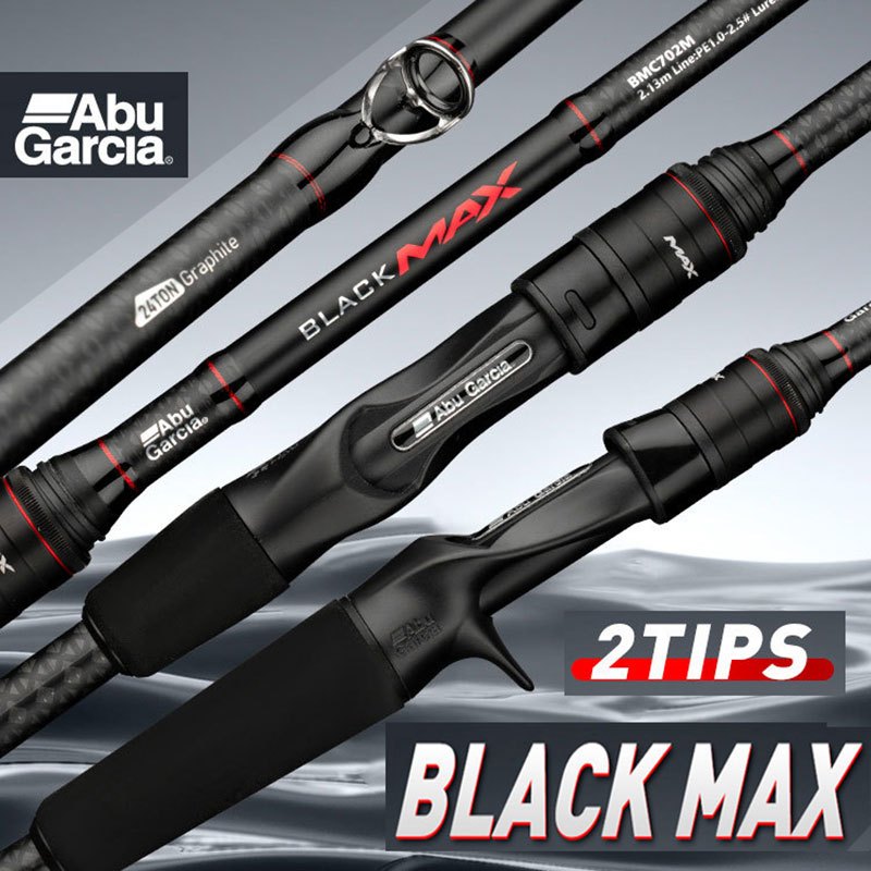 2025 ABU GARCIA BLACK MAX 2TIPS M/ML ACTION ORIGINAL Fishing Rod FULL SOLID CARBON TIPS Spinning ...