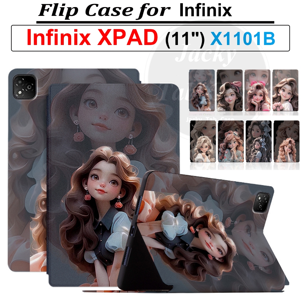 สําหรับ Infinix XPAD 11 "แท็บเล็ต X1101B X1101 11 FHD + WiFi LTE แฟชั่นสาวเจ้าหญิงกรณี Flip ...