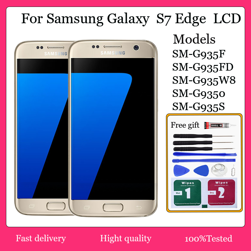 Original AMOLED สําหรับ Samsung Galaxy S7 edge LCD G935F G935FD จอแสดง ...